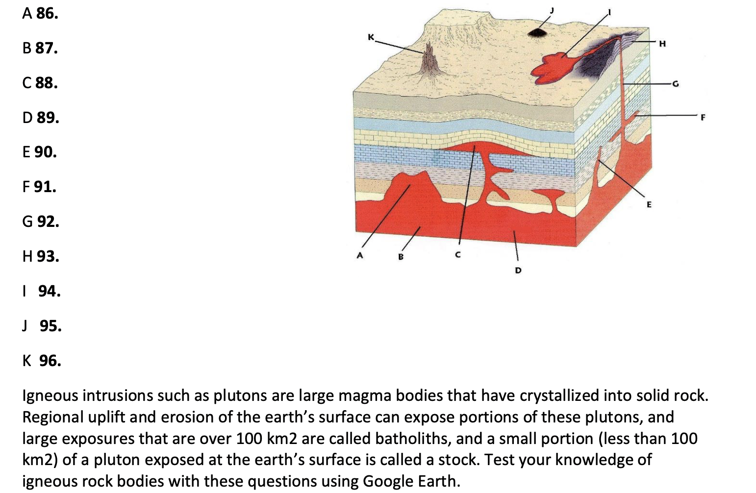 Solved On the SRS, identify the igneous rock feature | Chegg.com