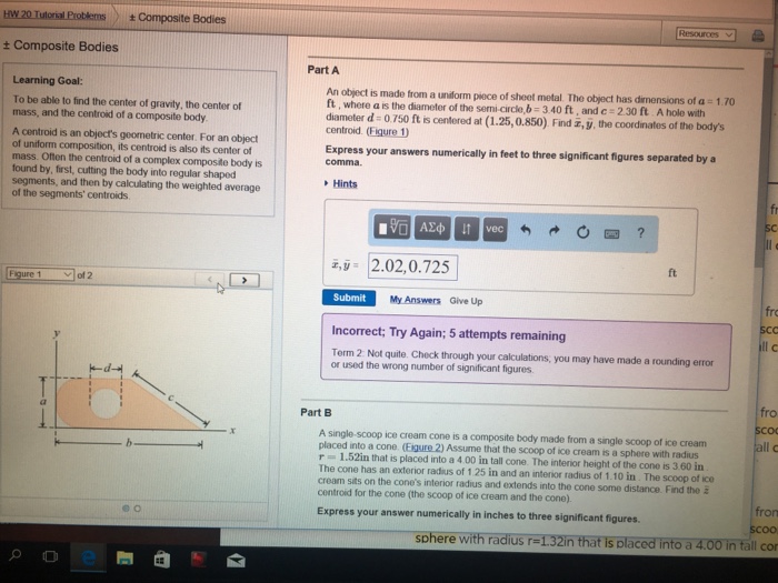 Solved Hw20lutoralProblems : ± Composite Bodies Resources ± | Chegg.com