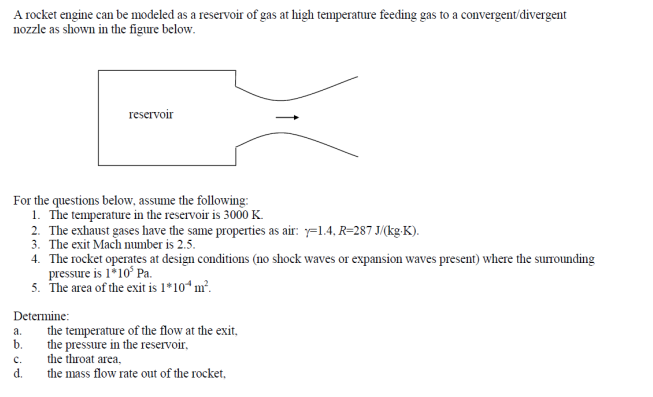 Solved A rocket engine can be modeled as a reservoir of gas | Chegg.com