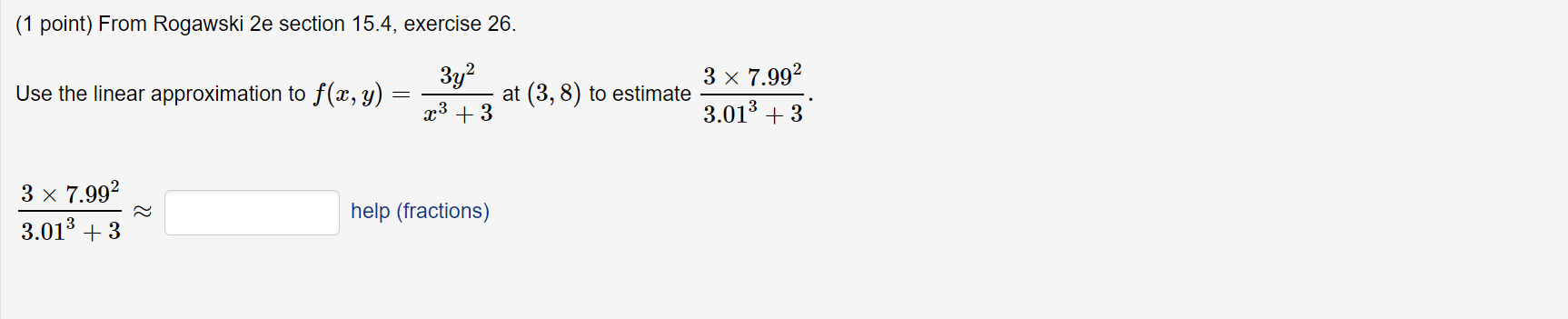 Solved (1 point) From Rogawski 2e section 15.4, exercise 26. | Chegg.com