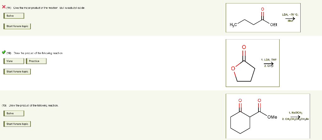 Solved (11) Give the major product of the reaction. iBuI is | Chegg.com
