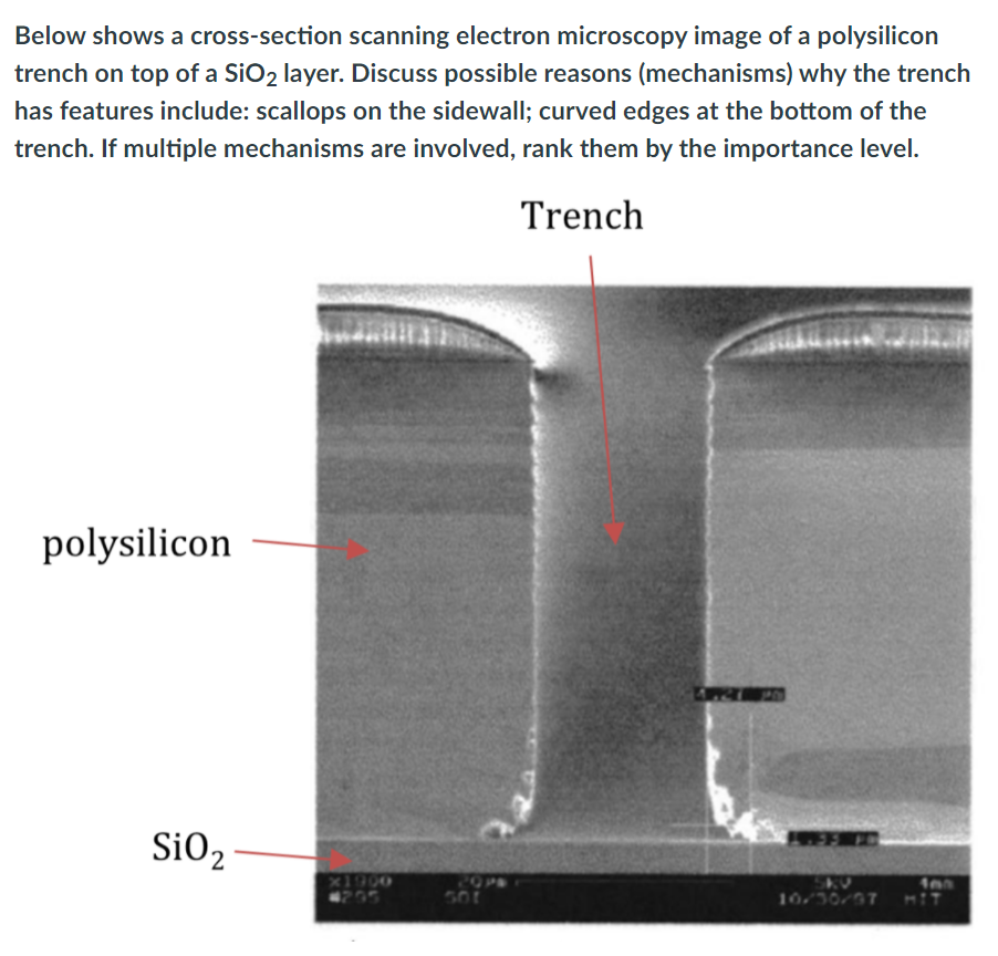 Below shows a cross-section scanning electron | Chegg.com