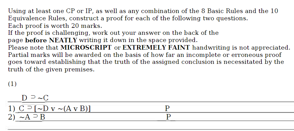 Using at least one CP or IP, as well as any | Chegg.com