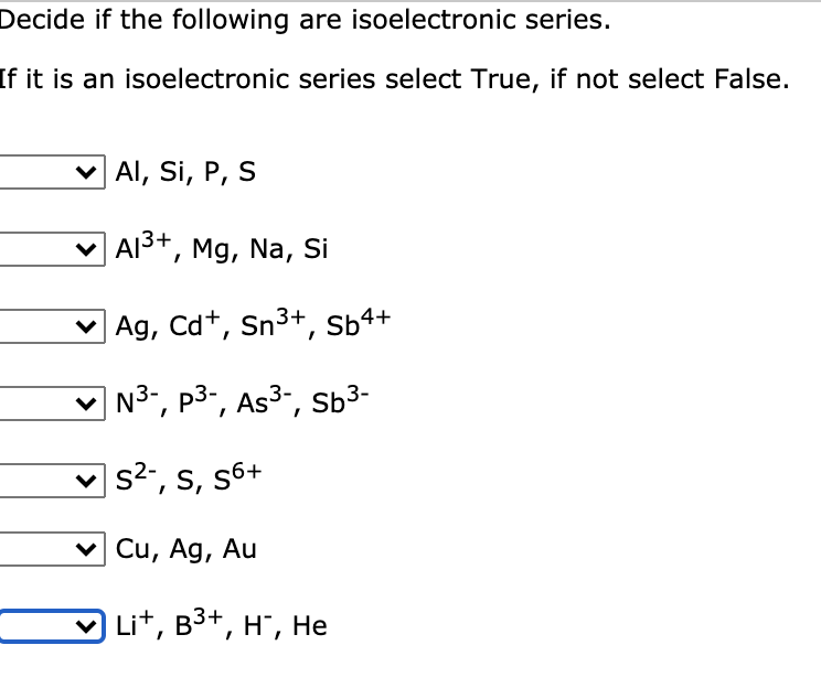 Solved Decide if the following are isoelectronic series. If | Chegg.com