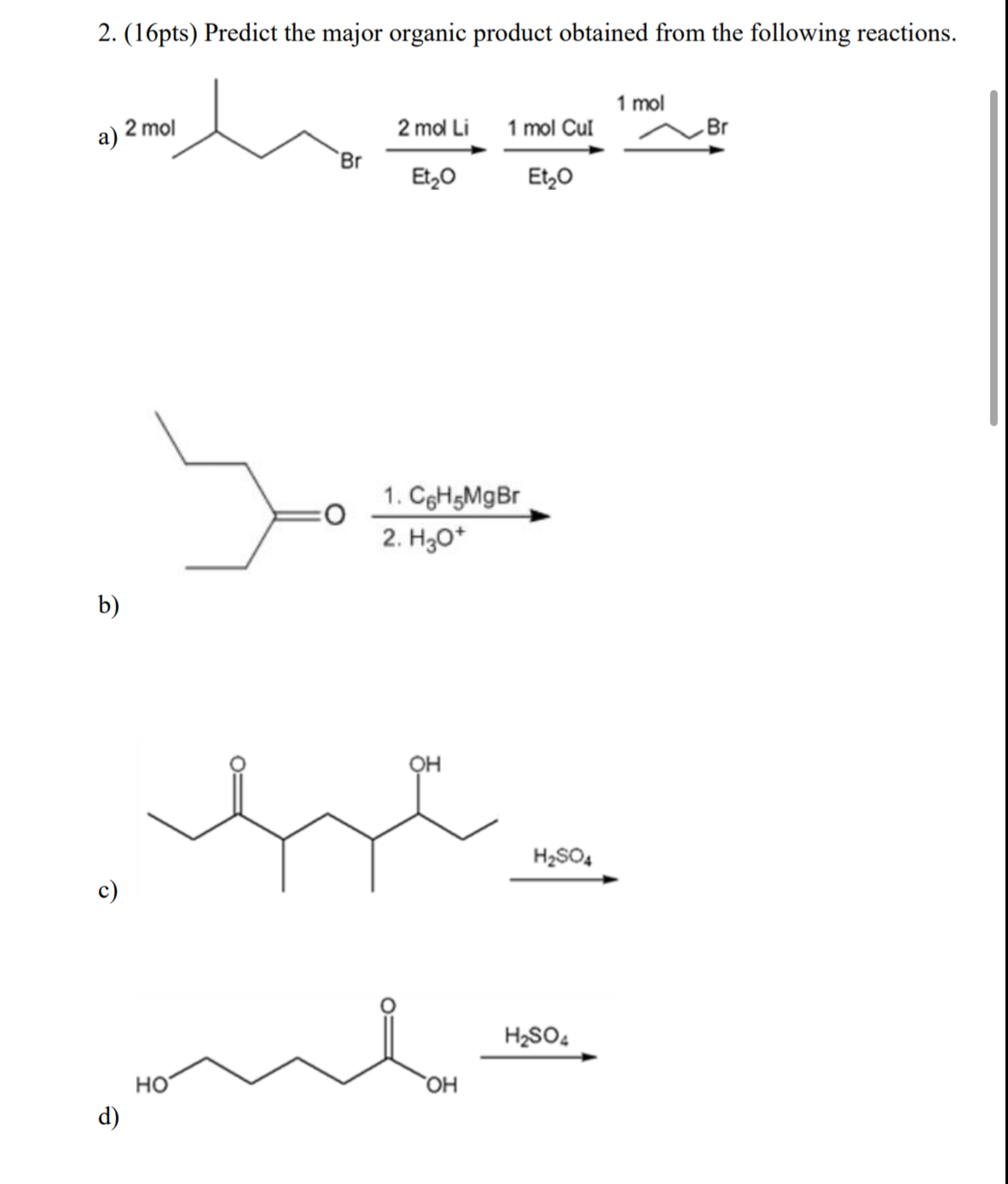 Solved Predict the major organic product obtained from the | Chegg.com