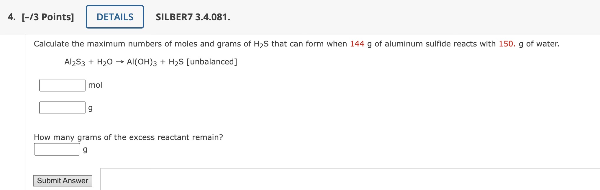 Solved SILBER7 3.4.081. Calculate the maximum numbers of | Chegg.com