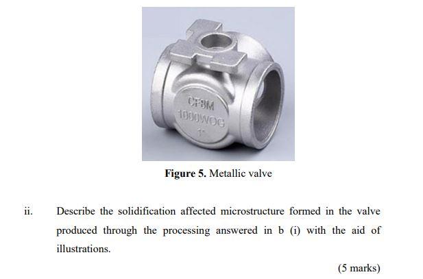 Solved (b) Metallic valve in Figure 5 is to be produced | Chegg.com