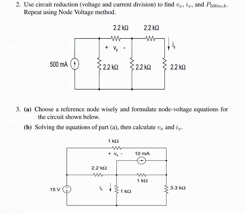 Solved 2. Use circuit reduction (voltage and current | Chegg.com