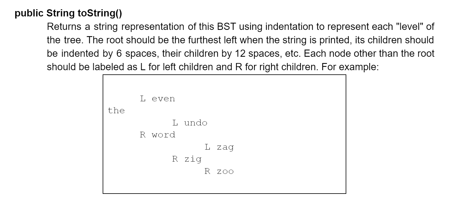 Solved Hi how can i write a toString method for a binary | Chegg.com