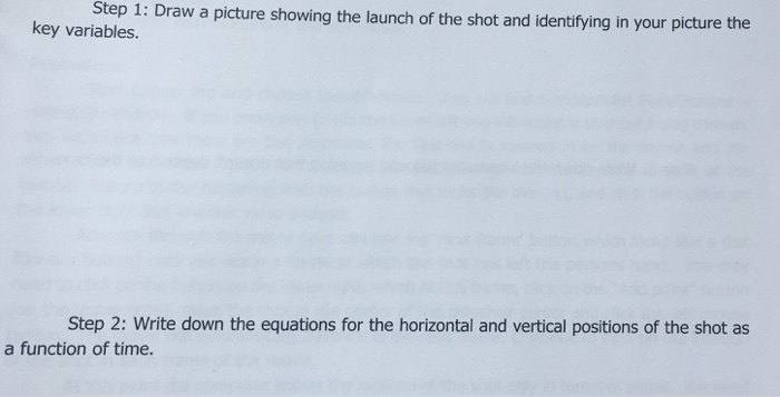 Solved Step 1: Draw a picture showing the launch of the shot | Chegg.com