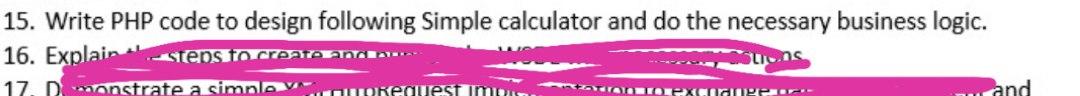 Solved 15. Write PHP code to design following Simple | Chegg.com