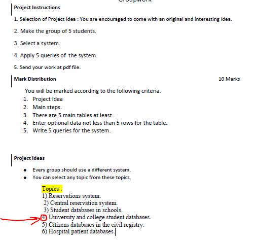 Solved Project Instructions 1. Selection of Project Idea : | Chegg.com