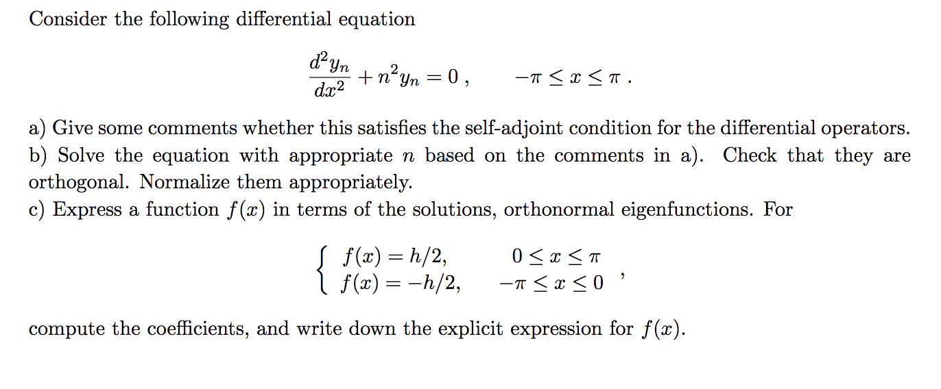 Consider the following differential equation | Chegg.com