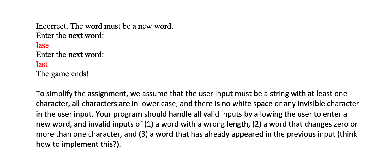 Solved Assignment The "Word Change Game" in this assignment | Chegg.com