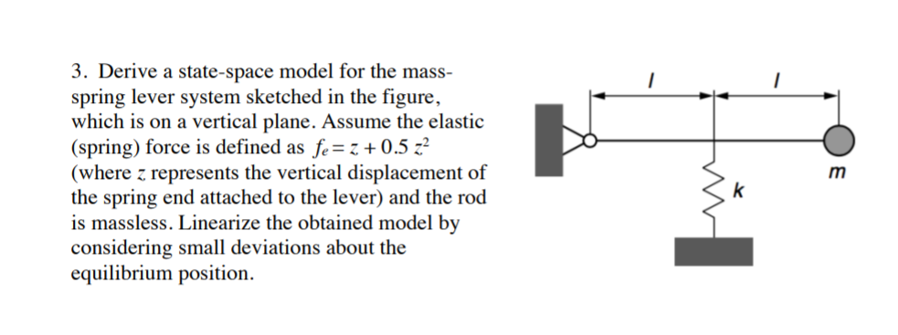 Solved 3. Derive a state-space model for the mass- spring | Chegg.com