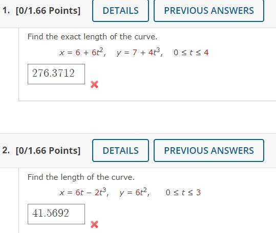 Solved Find the exact length of the curve. | Chegg.com