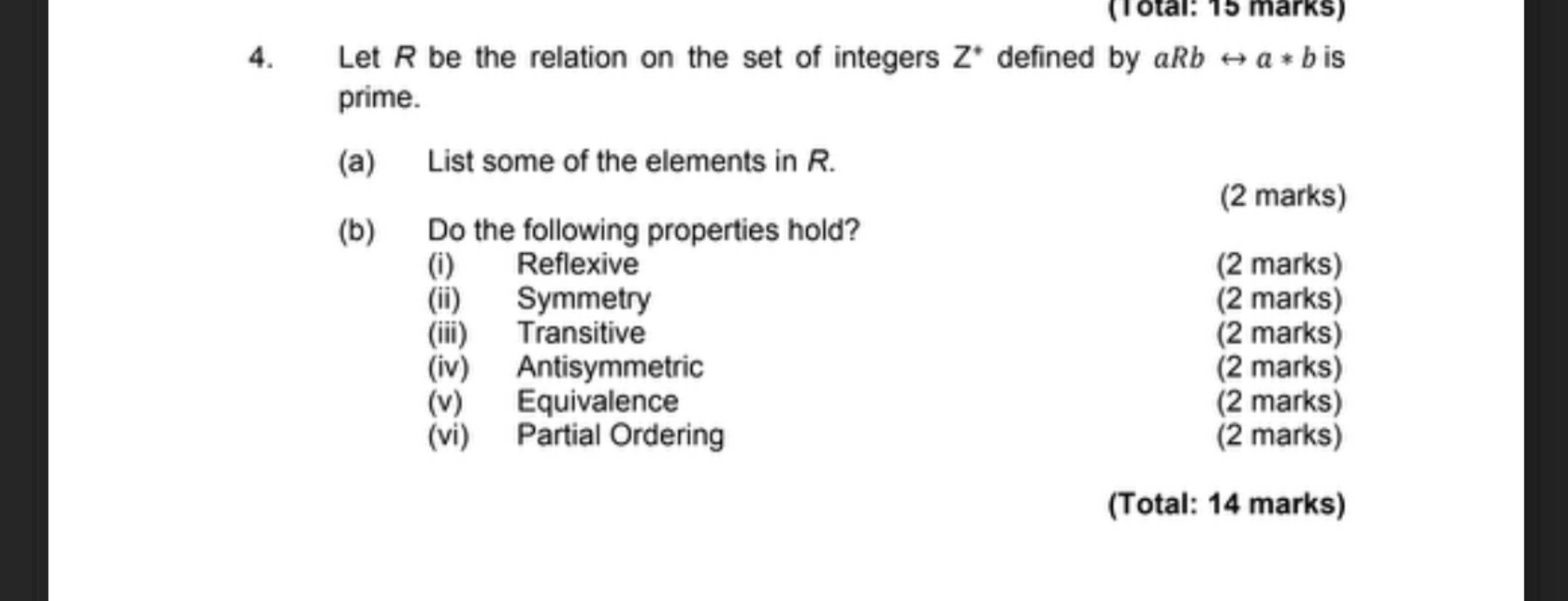 Solved Let R ﻿be the relation on the set of integers Z* | Chegg.com