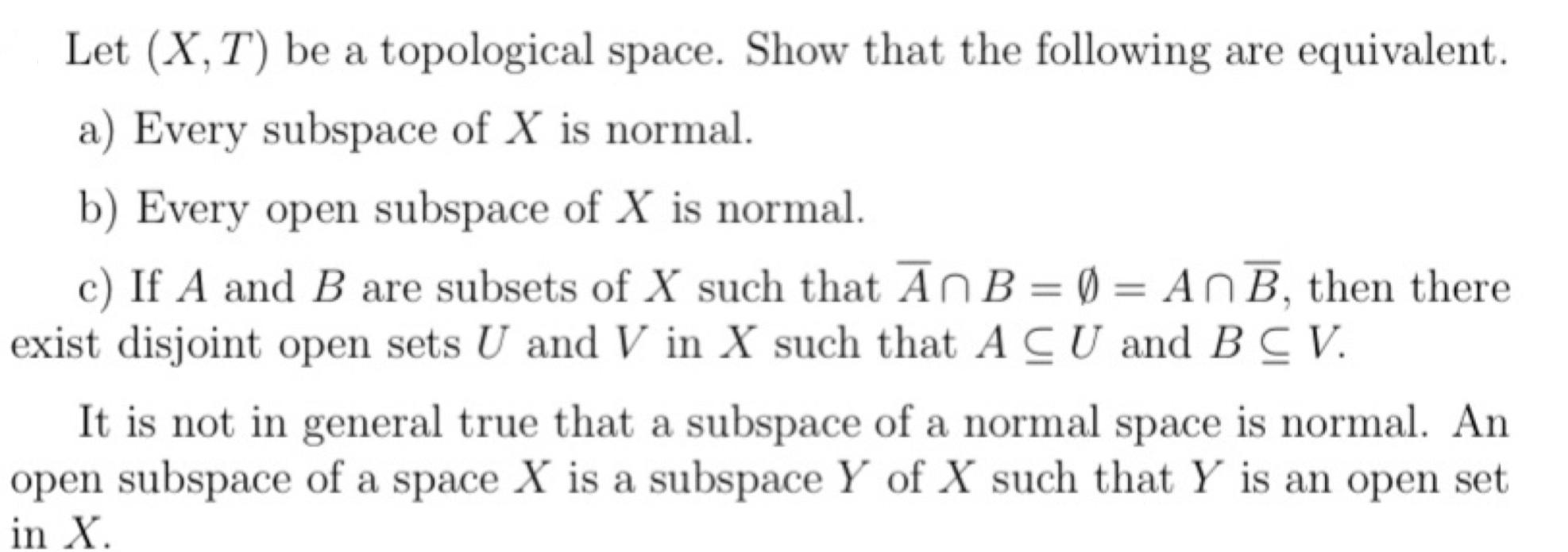 Solved Let (X,T) be a topological space. Show that the | Chegg.com