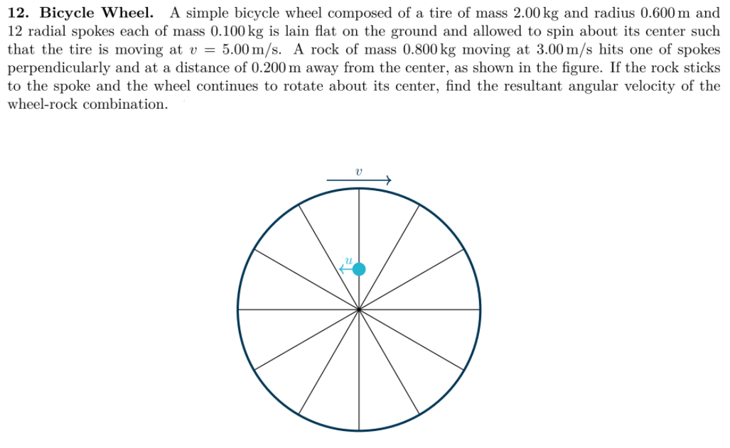 Solved 12. Bicycle Wheel. A simple bicycle wheel composed of | Chegg.com