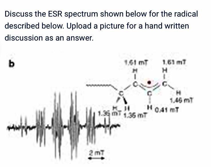 Solved Discuss the ESR spectrum shown below for the radical | Chegg.com