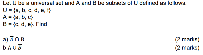 Solved Let U be a universal set and A and B be subsets of U | Chegg.com