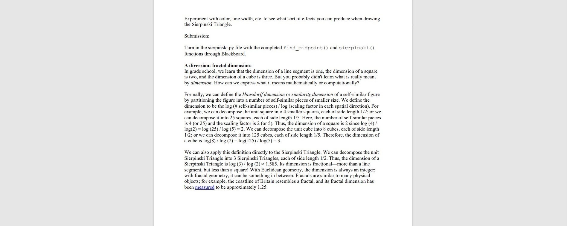 Description: This project will allow to exercise your | Chegg.com