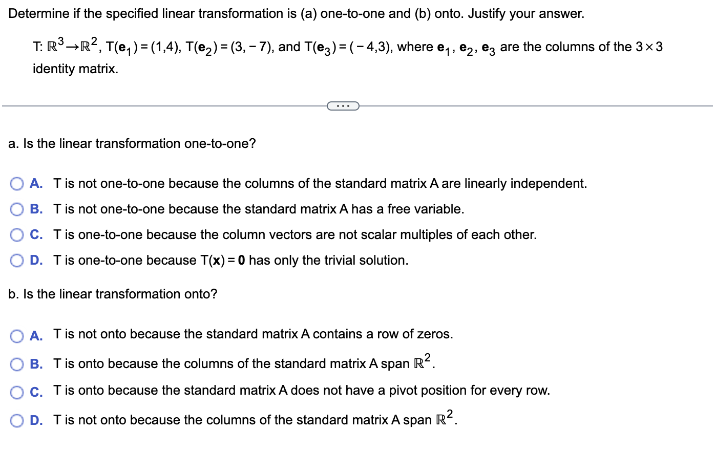 Solved Determine if the specified linear transformation is | Chegg.com