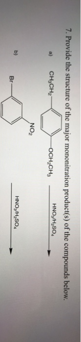 Solved 7. Provide the structure of the major mononitration | Chegg.com
