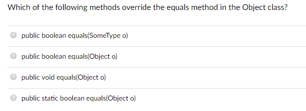 Solved Which of the following methods override the equals | Chegg.com Solved Which of the following methods override the equals | Chegg.com