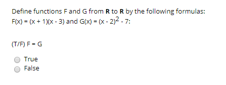 Solved Define functions Fand G from R to R by the following | Chegg.com