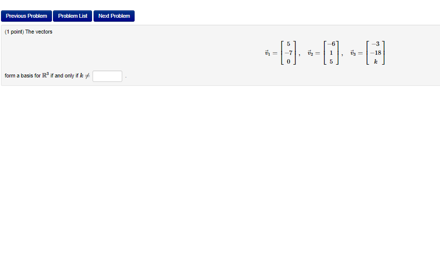 Solved Problem List Next Problem Previous Problem (1 point) | Chegg.com