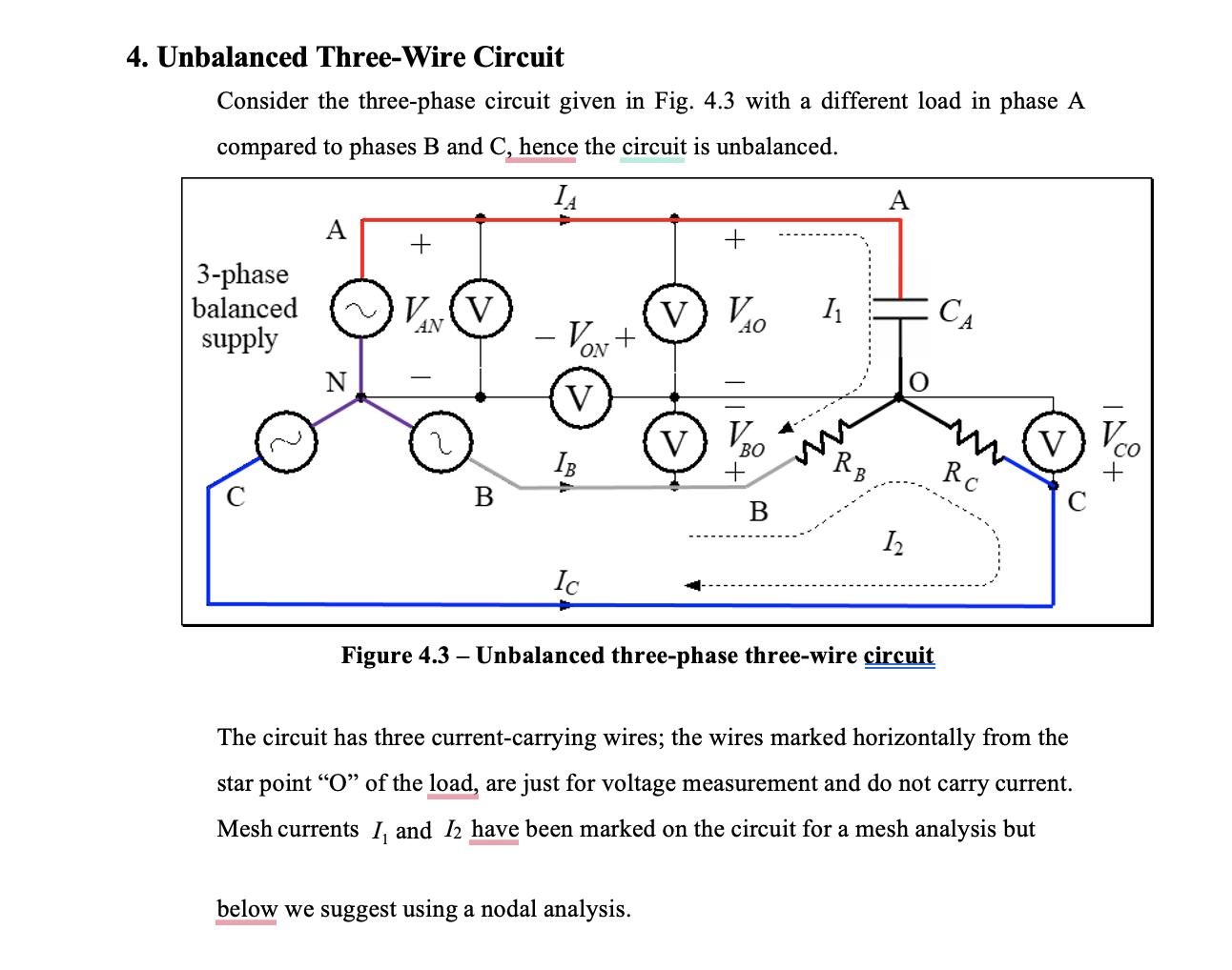 Solved . Unbalanced Three-Wire Circuit Consider the | Chegg.com