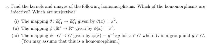 Solved 5. Find the kernels and images of the following | Chegg.com