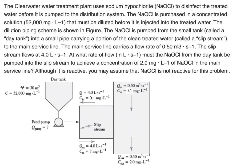 Solved The Clearwater water treatment plant uses sodium | Chegg.com