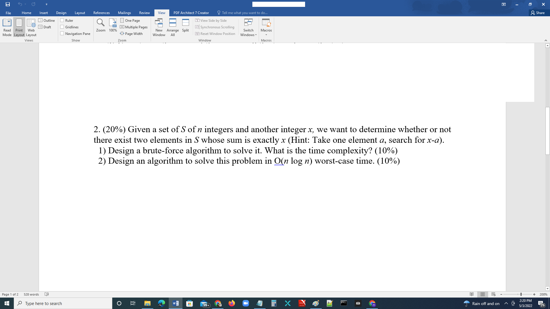 Solved 6 File Home Insert Layout 2. Share Design Ruler 3 | Chegg.com