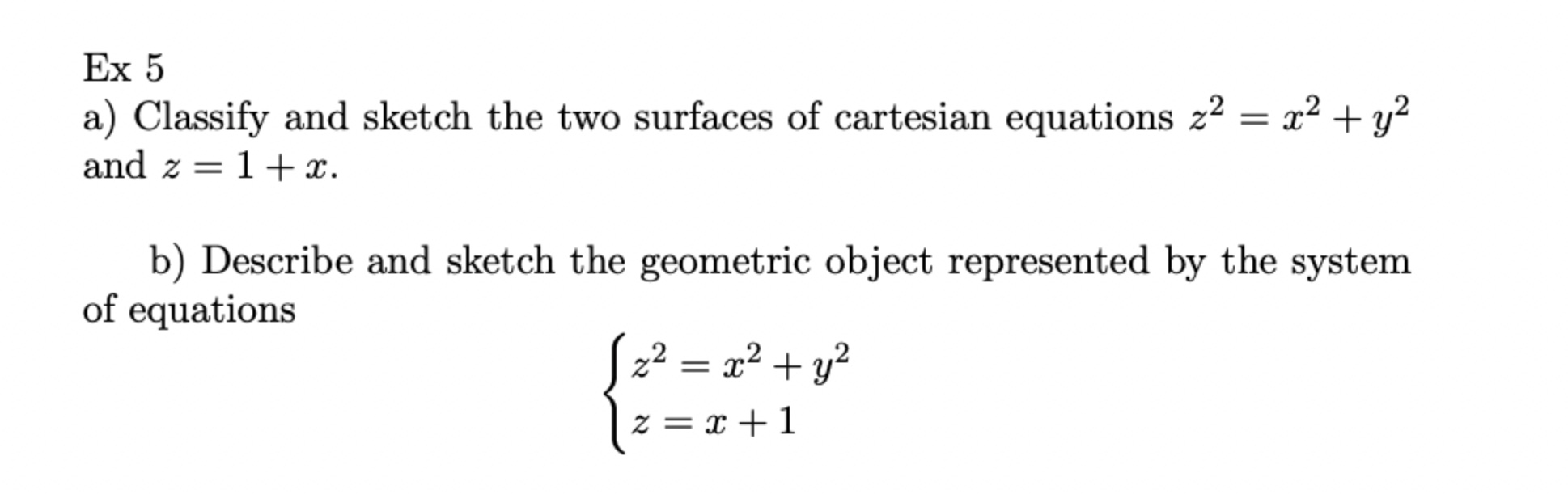 Solved Ex 1Ex 2a) ﻿Given two skew lines l1 ﻿and l2 ﻿show | Chegg.com
