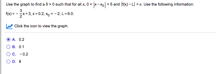 Solved Use the graph to find a beta > 0 such that for all x, | Chegg.com