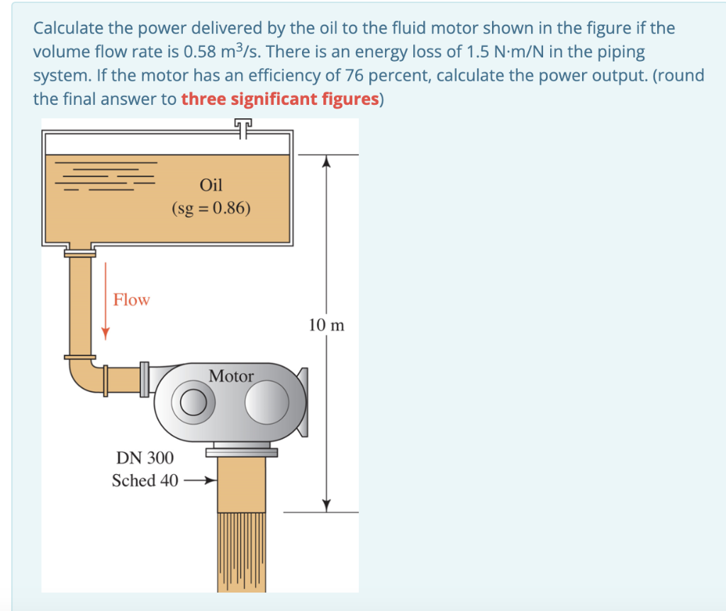 Solved Calculate the power delivered by the oil to the fluid | Chegg.com