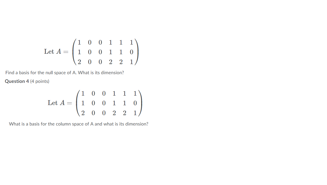 Solved /1 0 0 1 1 Let A= 1 0 0 1 1 (2 0 0 2 2 Find a basis | Chegg.com