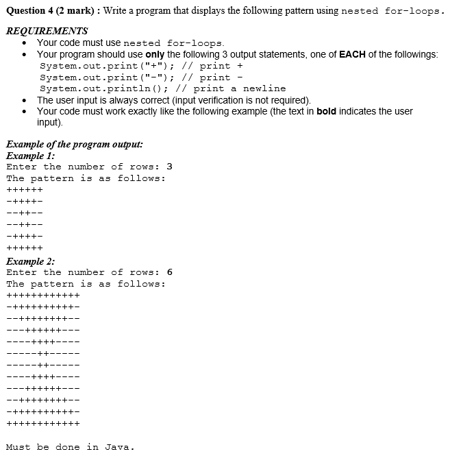 Solved Question 4 (2 mark) : Write a program that displays | Chegg.com