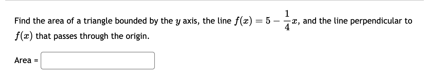 Solved Find the area of a triangle bounded by the y axis, | Chegg.com