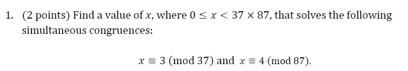 Solved 1. (2 points) Find a value of x, where 0≤x