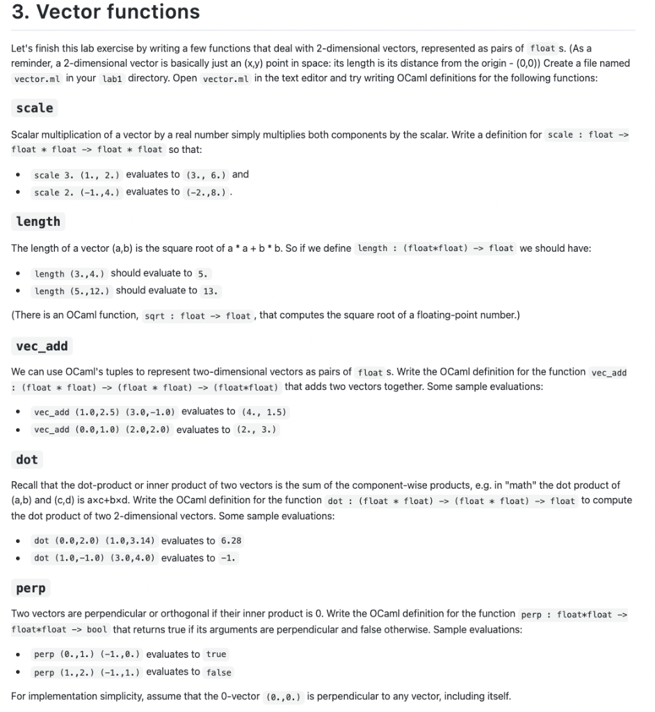 Solved 3. Vector functions Let's finish this lab exercise by | Chegg.com