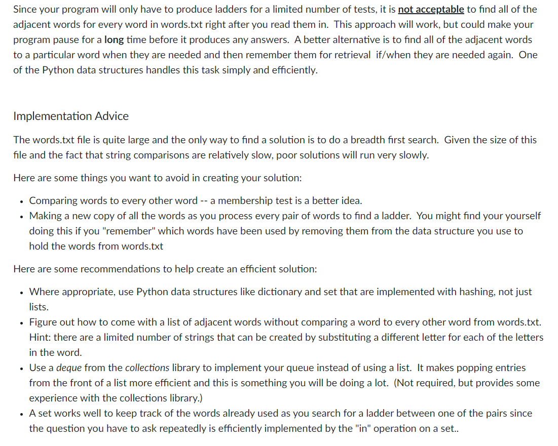 A Word Ladder program is similar to a "6 degrees of | Chegg.com