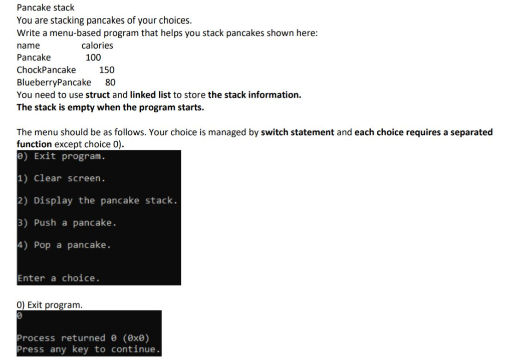Pancake stack You are stacking pancakes of your | Chegg.com