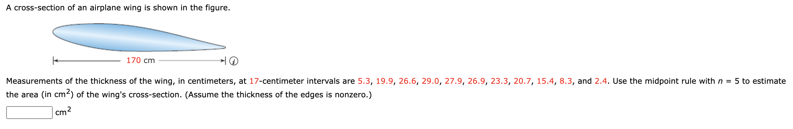 Solved A cross-section of an airplane wing is shown in the | Chegg.com