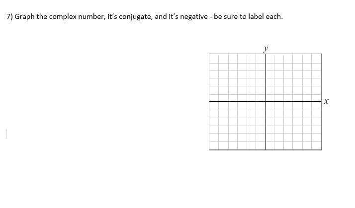 Solved 7) Graph the complex number, it's conjugate, and it's | Chegg.com