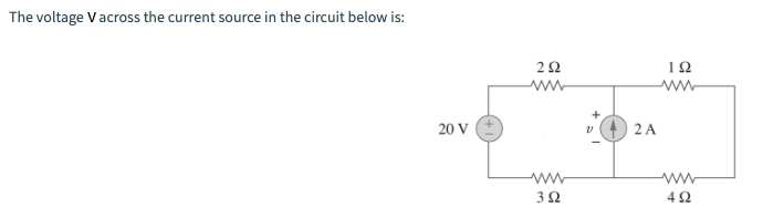 Solved The voltage V across the current source in the | Chegg.com