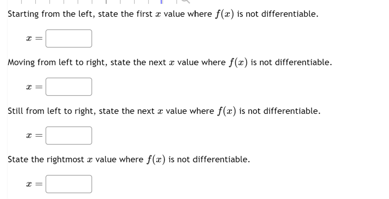 Solved Starting from the left, state the first x value where | Chegg.com