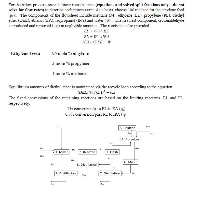 I just need the mass balance on unit 1(mixer) unit | Chegg.com